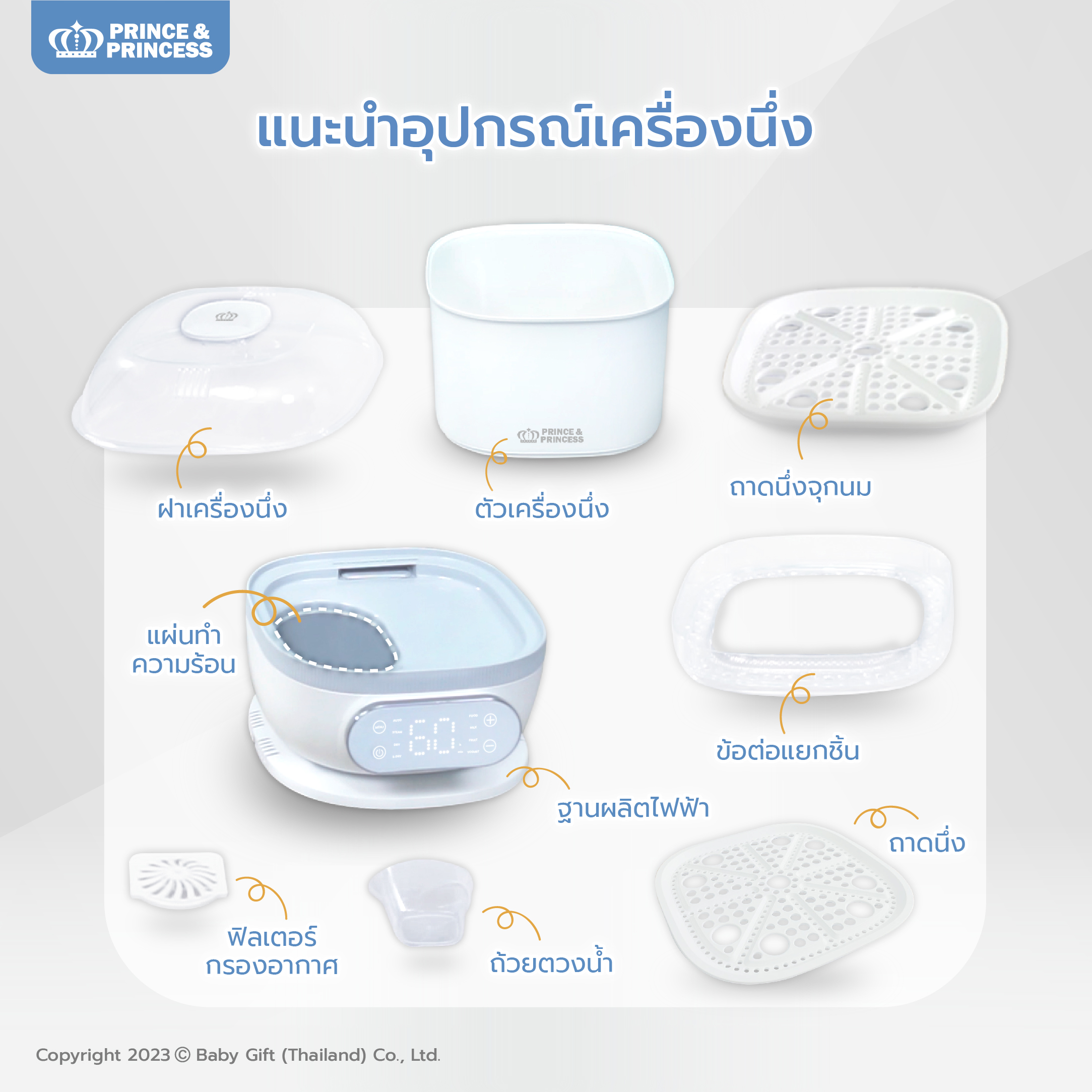 เครื่องนึ่งขวดนม STEAM & DRY - PRINCE & PRINCESS